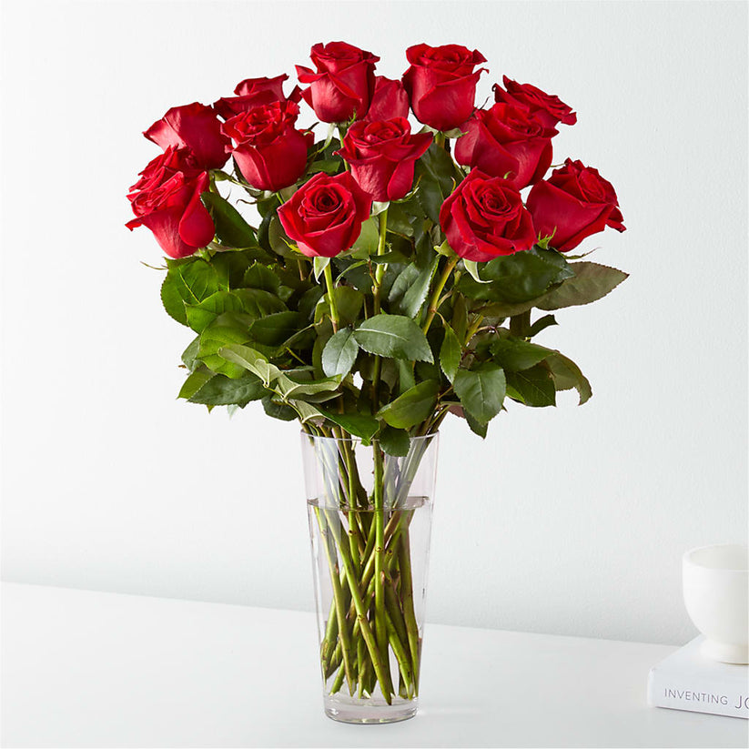 Long Stem Red Rose Bouquet–Flowers by Bauer's & Greenhouse