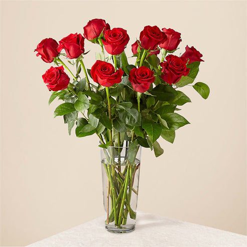 Long Stem Red Rose Bouquet–Flowers by Bauer's & Greenhouse