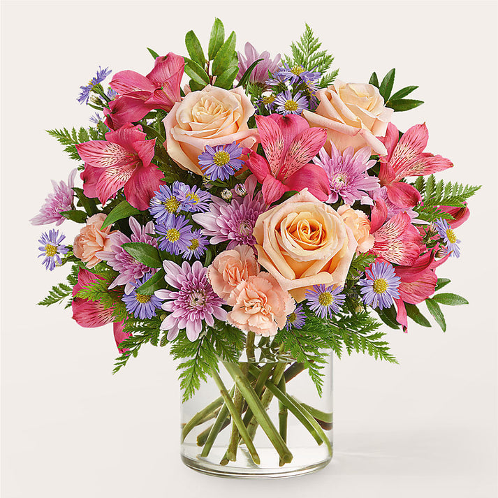 Sunset Serenade Bouquet – lavender, peach, pink, purple flower ...